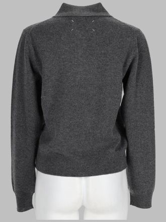 Maison Margiela Virgin Wool Knit Polo Sweater - Gray