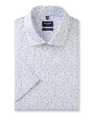 Olymp Luxor, Modern Fit, Kurzarmhemd mit floralem Allover-Print in