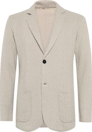 Maurizio Baldassari Strick-Sakko mit aufgesetzten Taschen und Zickzack-Webstruktur in