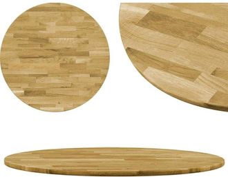 vidaXL Dessus de table Bois de ch&ecirc;ne massif Rond 23 mm 500 mm vidaXL