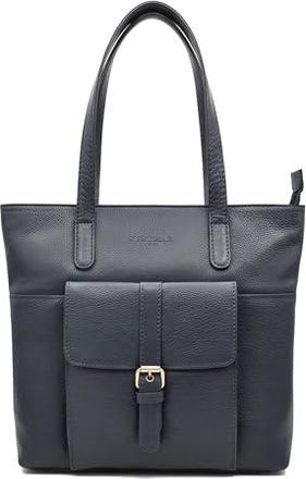 Zerimar | Sac bandouli&egrave;re en cuir v&eacute;ritable pour femme | Sac bandouli&egrave;re en cuir naturel pour femme | Id&eacute;al au quotidien, en voyage ou au travail | Bleu marin