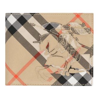 Burberry Homme, Accessoires, Beige, Taille: ONE Size Portefeuille &agrave; Carreaux &agrave; Rabat
