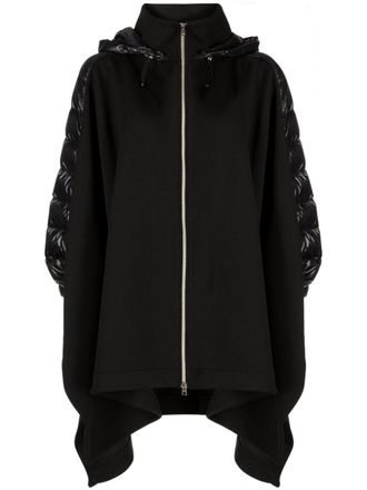 Herno cape en maille &agrave; capuche - Noir