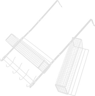 BESPORTBLE ERINGOGO H&auml;ngekorb f&uuml;r K&uuml;chenschrankseite 2 Lagiger Wei&szlig;er Aufbewahrungskorb aus Metall mit Haken Multifunktionaler K&uuml;chenorganizer f&uuml;r Handt&uuml;cher und