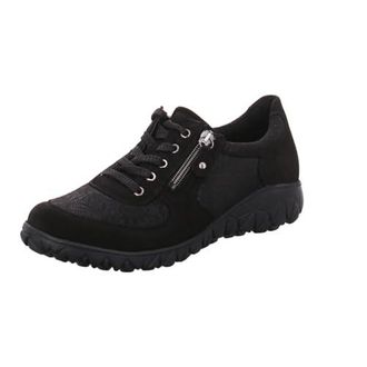 Waldl&auml;ufer Havy H89001-001 Orthotritt Chaussures pour femme Chaussures confortables &agrave; lacets en cuir/textile (Denver Kaleido stretch) Noir, Noir, 38.5 EU