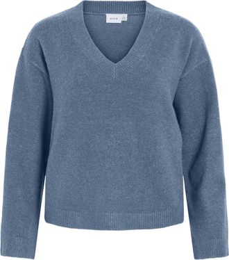 Vila Viliga L/S Rev V-Neck Knit Top - Noos
