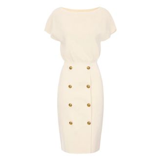 Elisabetta Franchi Strickkleid mit Schmuckkn&ouml;pfen - - Dresses - Damen - Beige - S
