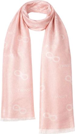 Twinset Femme, Accessoires, Rose, Taille: ONE Size &Eacute;tole Jacquard Logo Infinity All Over