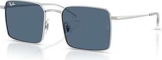 Ray-Ban Idan Bio-based Sonnenbrillen Silber Fassung Blau Glas 50-20