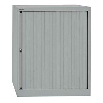 Bisley Rollladenschrank EuroTambour, 2 Fachböden, 2,5 OH, Metall, Sl355 Rollladen/Korpus Silber, 43 x 80 x 103 cm