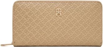 Tommy Hilfiger Geldb&ouml;rse Th Icon Lrg Za Mono AW0AW18482 Beige
