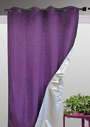 HOME MAISON HM69851346 Vorhangfutter aus Polyester und Baumwolle, 135 x 240 cm, Wei&szlig;