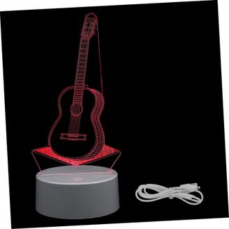 Cabilock LED Nachttischlampe Mit Touch Dimmfunktion Dekorative Tischleuchte F&uuml;r Schlafzimmer Und Schreibtisch USB Und Batteriebetrieb Einzigartiges Gitarren De