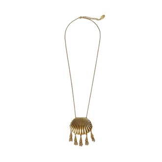 Twinset Femme, Accessoires, Jaune, Taille: ONE Size Collier avec Pendentif Coquillage et Pompons
