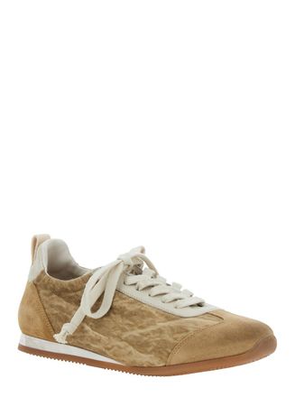 Uma Wang Womens Low-Top Sneakers Beige Ecosuede Viscose Trainers