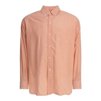 Beams Plus Wollhemd mit Streifenmuster - - Shirts - Herren - Orange - S