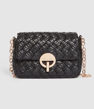 Vanessa Bruno Moyen Sac Moon Cuir Tressé Noir