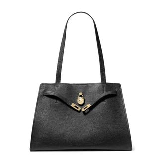 Michael Kors Hamilton Moderne Grand Sac Cabas en Cuir - Femme - Sacs - Noir - Taille: ONE Size