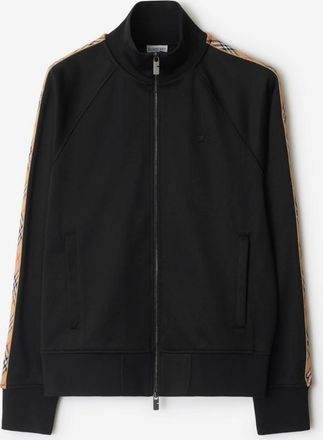 Burberry Veste de surv&ecirc;tement en coton m&eacute;lang&eacute; &agrave; d&eacute;tails Check, Size: XS