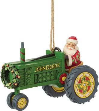 Enesco John Deere by Jim Shore H&auml;ngeornament, Weihnachtsmann im Traktor, 7,5 cm, Mehrfarbig