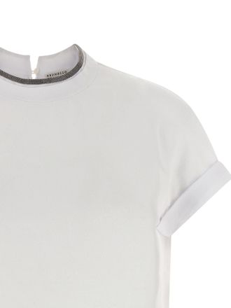 Brunello Cucinelli Cotton-Elastane Crew Neck T-Shirt - White