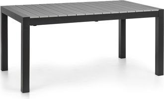 Blumfeldt Menorca Expand - Gartentisch, Ausziehtisch, ausziehbar, Aluminium/Kunststoff-Holzimitation, Pulverbeschichtung, justierbare Füße, Tischfläche max.: 21