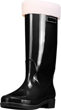 Generic Bottes de pluie imperm&eacute;ables pour femme avec doublure en polaire et semelle antid&eacute;rapante, bottes de pluie chaudes isol&eacute;es pour lhiver, &eacute;l&eacute;gantes chau