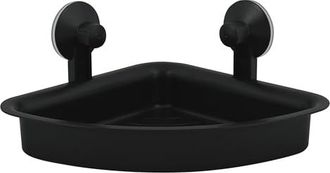 MSV Eckduschregal, matt, Schwarz, Aus PVC, Black, 28x21,2x12cm