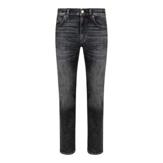 Versace Homme, Jeans, Gris, Taille: W32 Jean Gris Foncé avec Broderie La Medusa