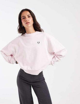 Fred Perry sweat-shirt &agrave; liser&eacute;s rose b&eacute;b&eacute;