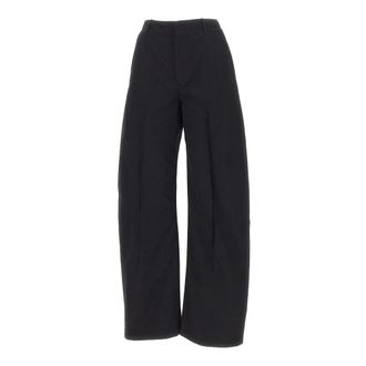 Maison Margiela Leichte Baumwoll-Twill-Hose mit weitem Bein - - Trousers - Damen - Schwarzk - XS
