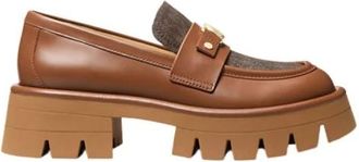 Michael Kors Femme, Chaussures, Brun, Taille: 37 1/2 EU Mandy Leather Platform Loafer