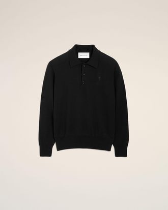 Ami Polo noir en laine Ami de Coeur Noir - XXL - Homme