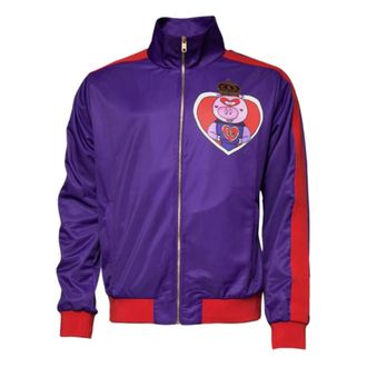 Dolce & Gabbana Homme, Vestes, Violet, Taille: 2XL Sweat Bomber Ann&eacute;e du Cochon
