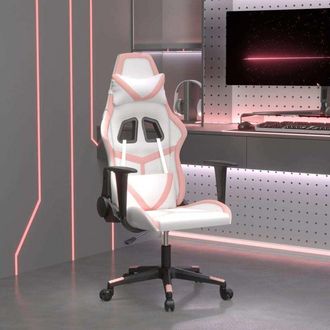 vidaXL Gaming-Stuhl Wei&szlig; und Rosa Kunstleder Vidaxl
