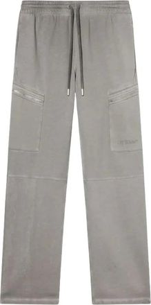 Off-white Homme, Pantalons, Gris, Taille: XS Laundry Diagonal Cargo Pantalons de surv&ecirc;tement