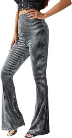 Generic Pantalon Molleton Femme Chic Large Elastique Velour Imprim&eacute; D&eacute;tente Thermo Bicolore Transparent Bouffant Cheville Evase Latex Corail Originaux Braguet