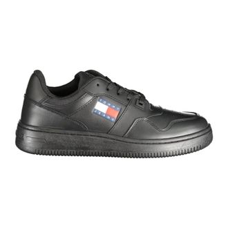 Tommy Hilfiger Femme, Chaussures, Noir, Taille: 38 EU Baskets de Sport Noires à Lacets avec Détails Contrastés