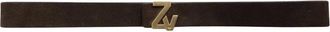 Zadig&Voltaire Femme, Accessoires, Brun, Taille: M ZV Initiale La Belt 30mm Suede
