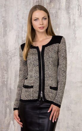Passioni Cardigan mit Strukturdruck und Strassdetails