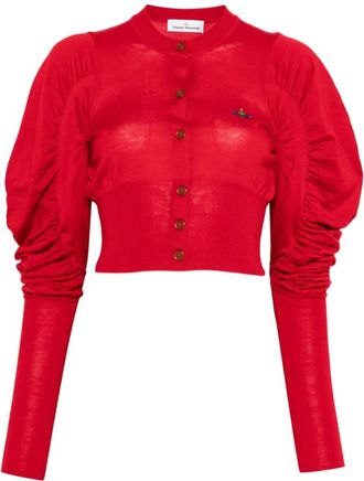 Vivienne Westwood Femme, Pulls, Rouge, Taille: 36 FR Eli Cropped Cardigan