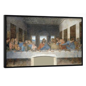 artboxONE Poster mit schwarzem Rahmen 90x60 cm Essen & Trinken Das letzte Abendmahl - da Vinci - Bild Jesus