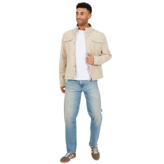 Brave Soul Harringtonjacke f&uuml;r Herren (Cremefarbe)