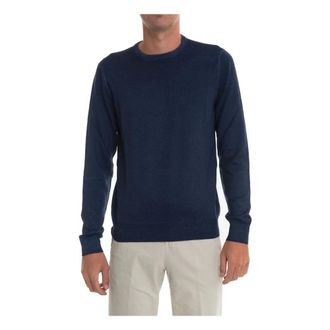 Gran Sasso Stone Washed Wolle Slim Fit Pullover - - Knitwear - Herren - Blau - 4XL