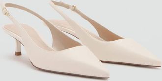 Mango Chaussures pointues talon kitten heel &eacute;cru - Femme - 35 - MANGO