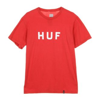 HUF Huf, Homme, Tops, Rouge, Taille: XL Logo T-Shirt