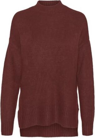 Vero Moda Vmlefile Oversize Boxy Blouse Noos Pull en Tricot, Brique feutrée-Détails : mélange, M Femme