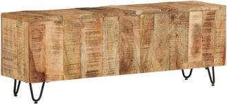 vidaXL Vidaxl - Meuble TV en bois de manguier massif 110x30x40 cm - Finition naturelle - Style vintage - Assemblage non requis