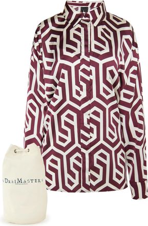 Dreimaster Dreimaster Hemdbluse + Einkaufstasche - SET Damen Wollweiss Bordeaux