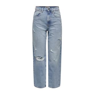 Only Denim High Waist Straight Leg Jeans - - Jeans - Damen - Blau - W30